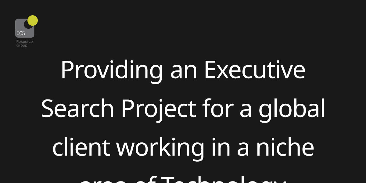 Providing an Executive Search Project for a Global Client Working in a ...
